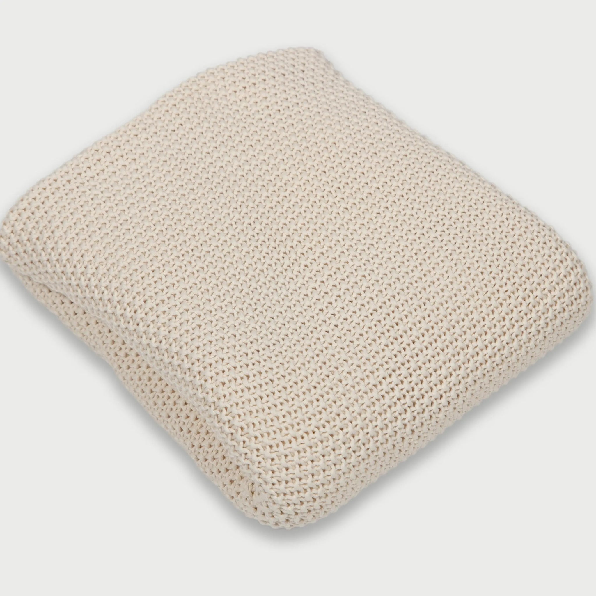 Ivory Moss Knit Throw | Premium Home Textiles in India