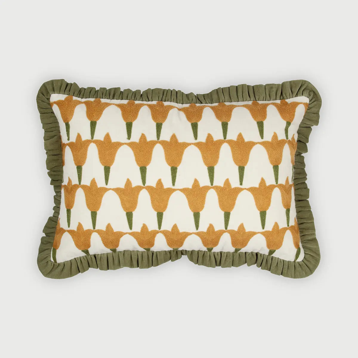 Tulip Peach Oblong Cushion Cover | Premium Home Textiles in India