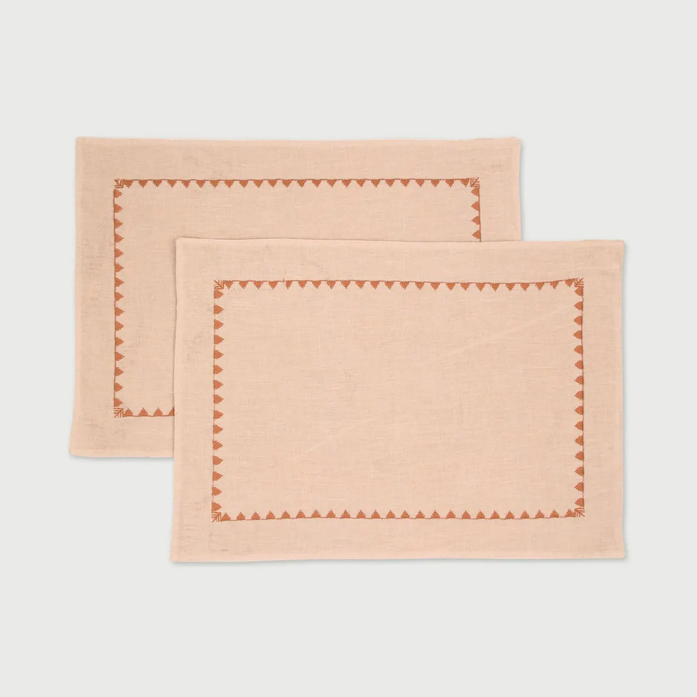 Mirage Soft Pink Linen Table Mats-Set of 2 | Premium Home Textiles in