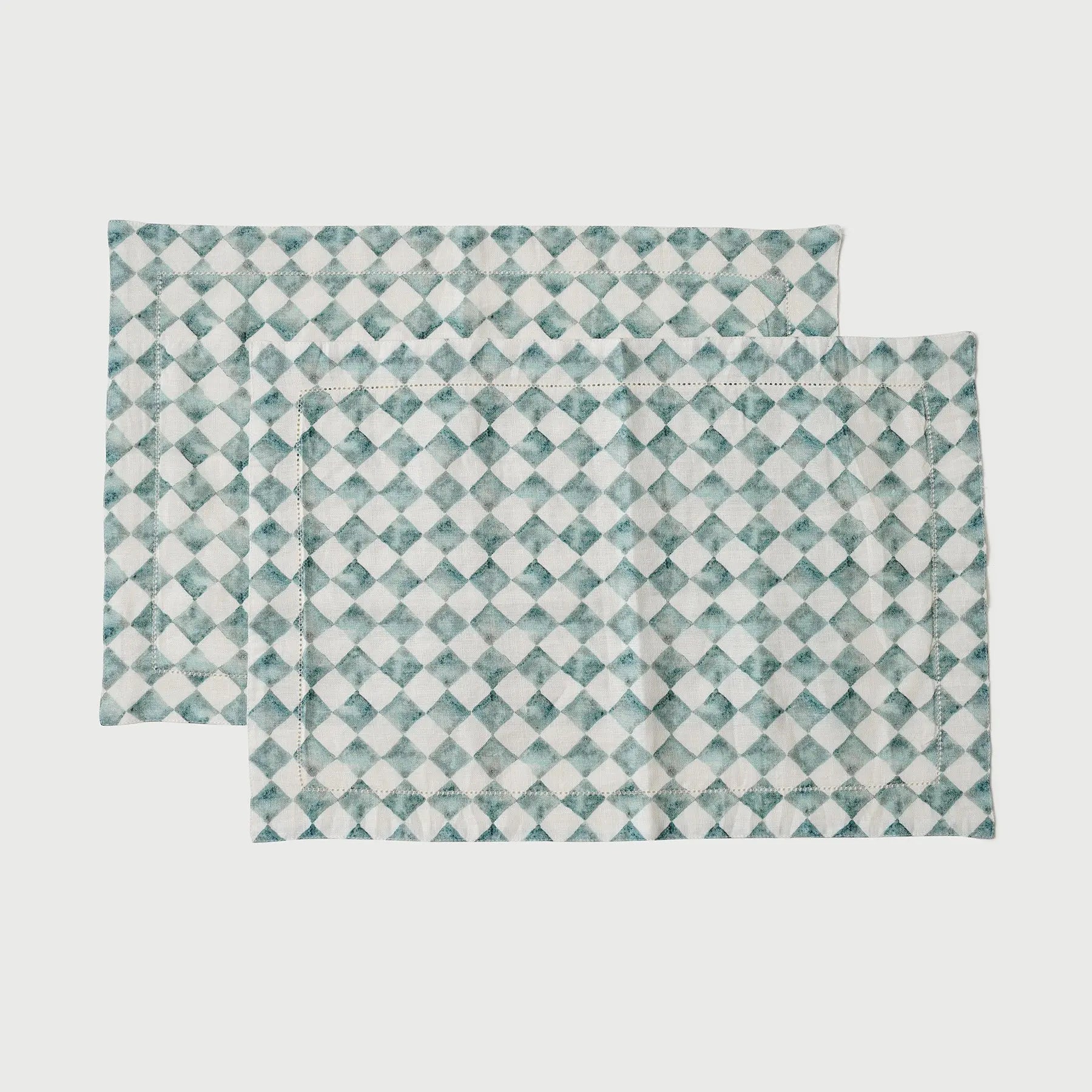 Checker Blue Table Mats-Set of 2-Extra 10% Off